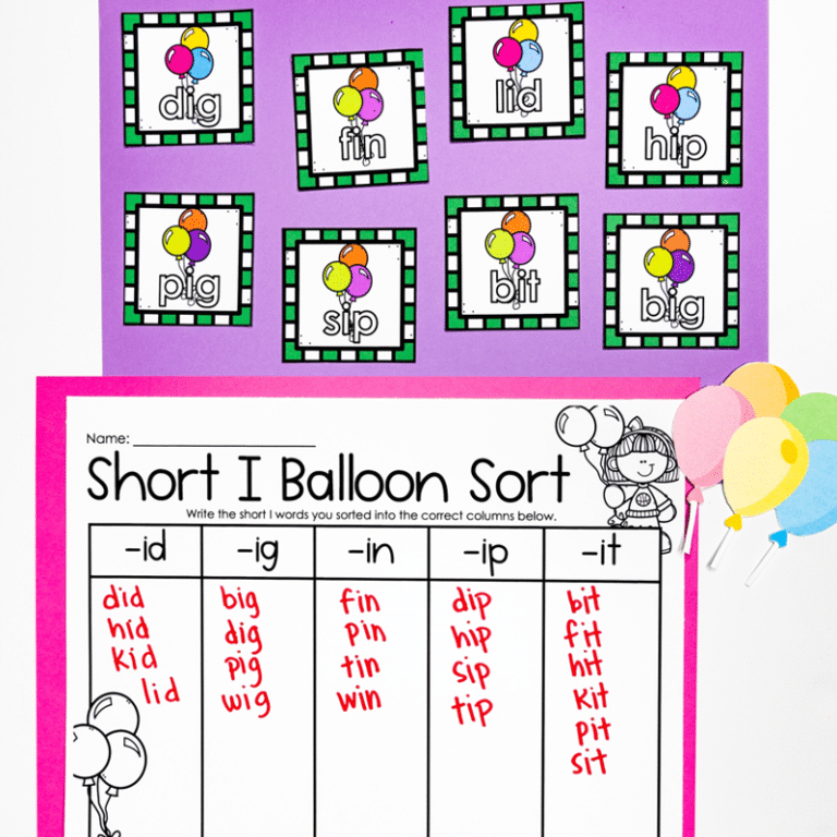 Short I Word Work | Printables & Activities for Literacy Centers ...