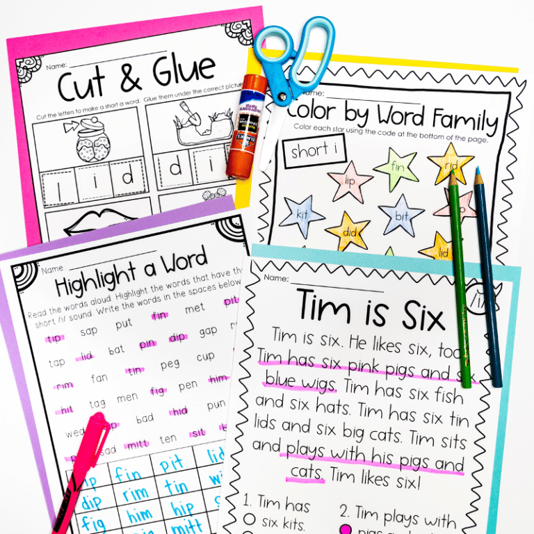 Short I Word Work | Printables & Activities for Literacy Centers ...