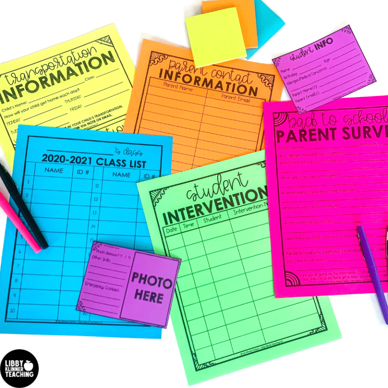 EDITABLE Back to School Forms & Logs - Teacher Organization - Libby ...