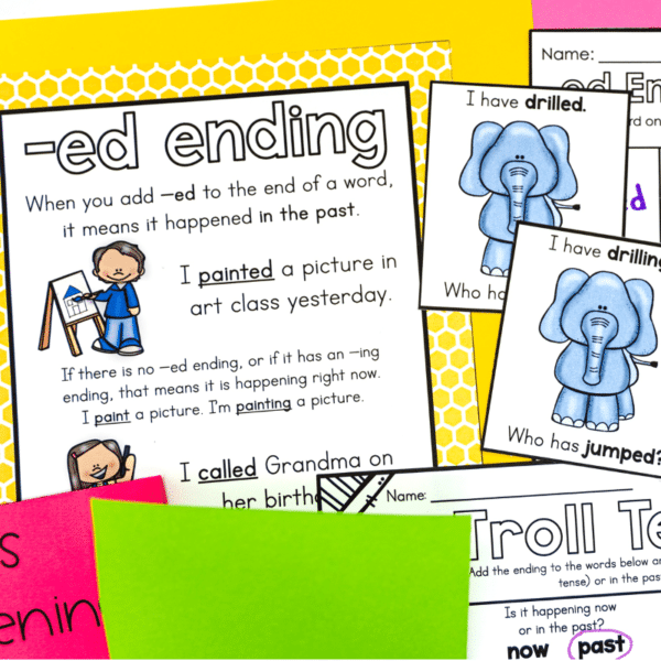 Inflectional Ending -ED Activities - Past Tense Verbs - Grammar Games ...