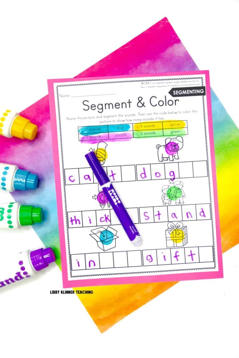 Phoneme Segmentation Activities for the Classroom - Libby Klinner Teaching
